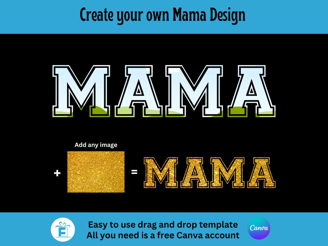 Mama Canva Frame, Drag and Drop Editable Canva Template, Sublimation ...