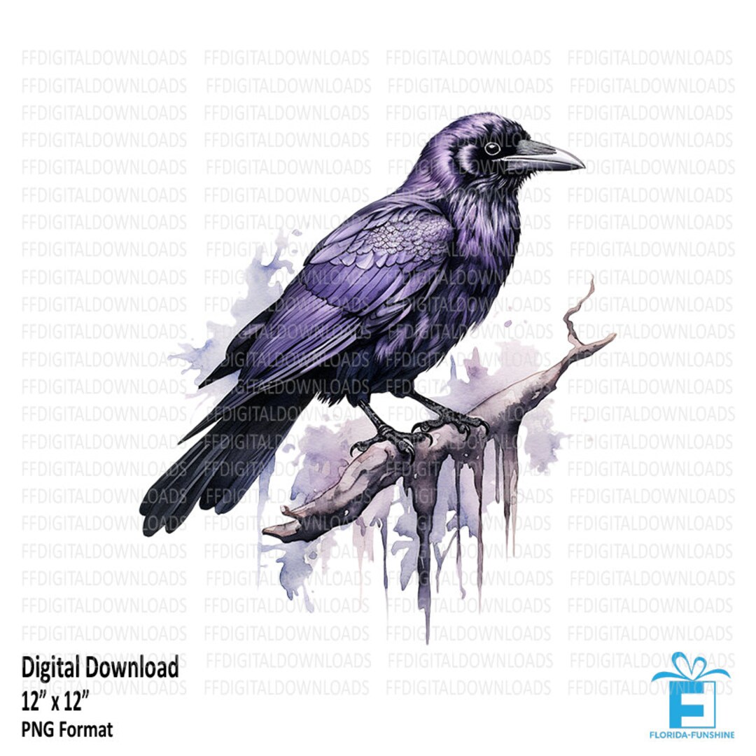 Raven Clipart Raven PNG Raven Image Printable Raven Raven - Etsy
