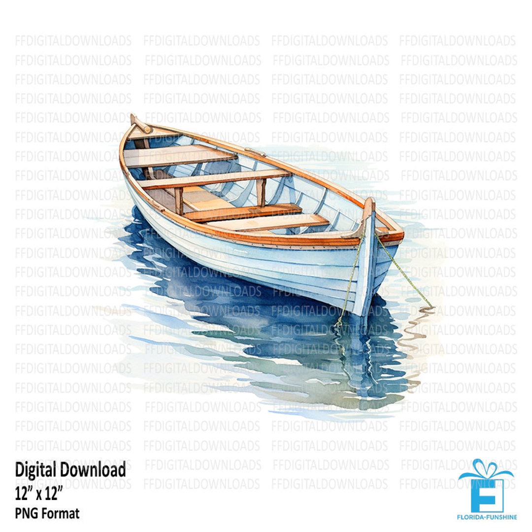 Rowboat Clipart Rowboat Png Watercolor Rowboat PNG Rowboat - Etsy