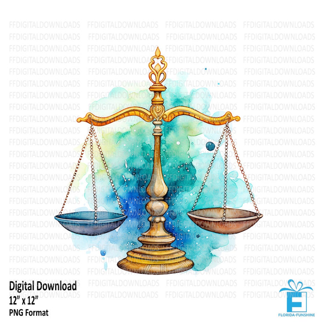 Scales of Justice PNG, Scales of Justice Clipart, Watercolor Scales of ...