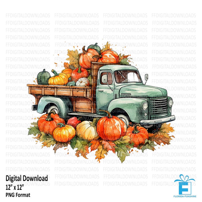 Fall Truck Clipart - Etsy