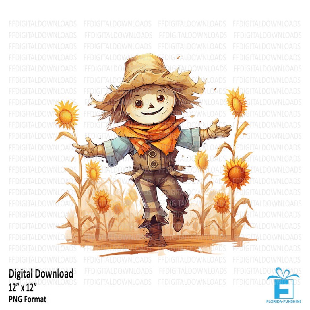 Scarecrow Clipart, Scarecrow Png, Watercolor Scarecrow, Scarecrow ...