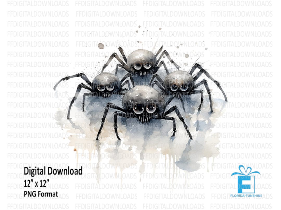 Spider PNG, Spider Clipart, Watercolor Spider, Spider Halloween Decor ...