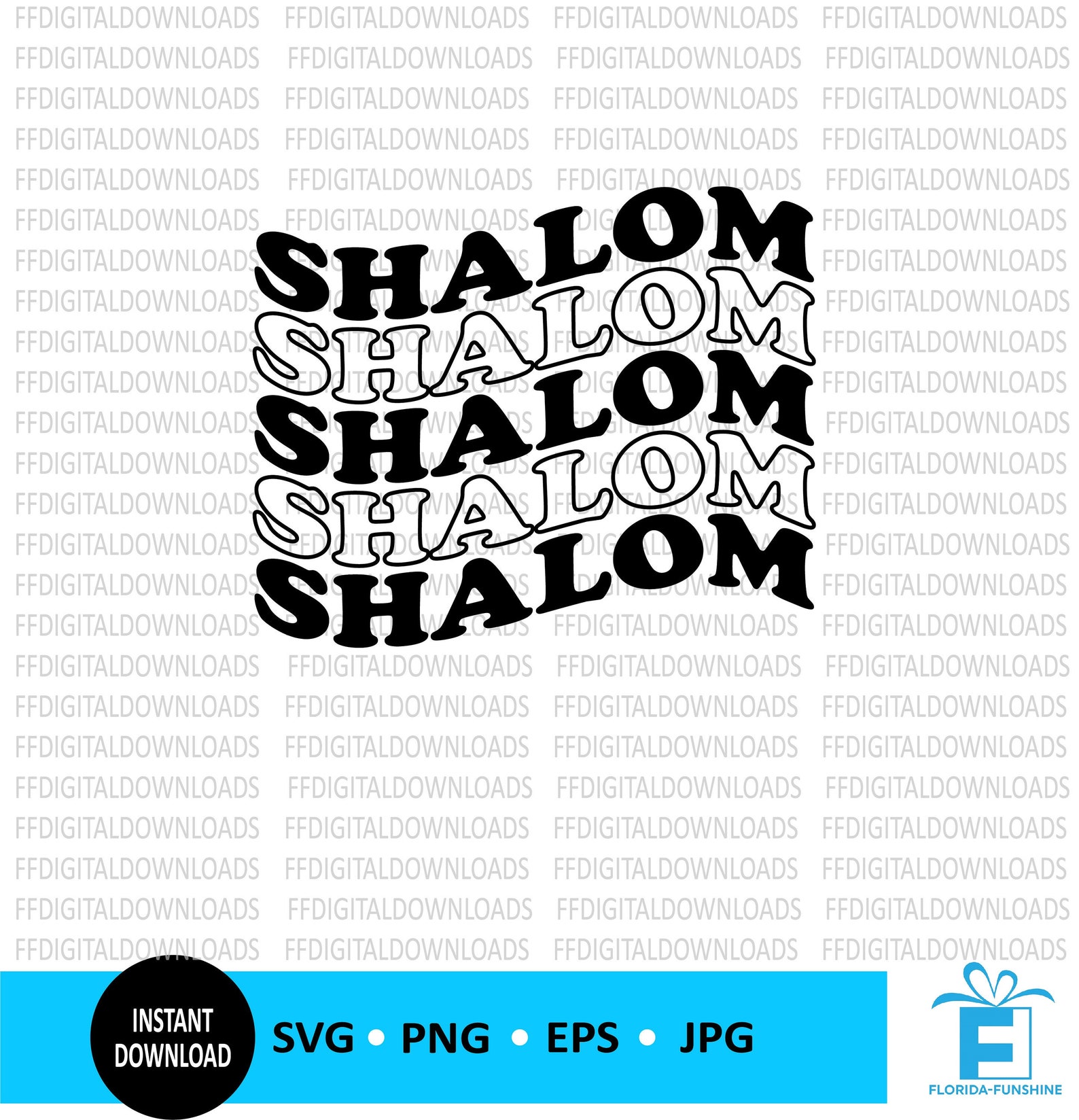 Shalom Svg - Shalom PNG - Jewish Art SVG - Shalom Wavy - Printable ...