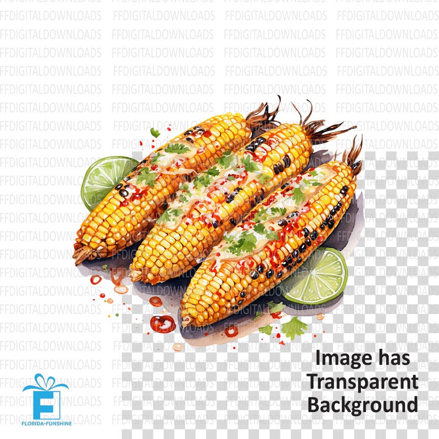 Mexican Street Corn Clipart Mexican Street Corn PNG Mexican - Etsy