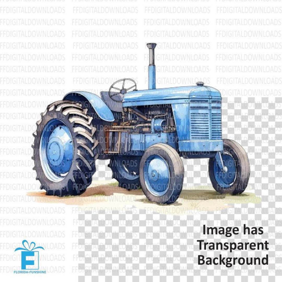 Blue Farm Tractor PNG, Farm Tractor Clipart, Old Fashioned Farm Tractor ...