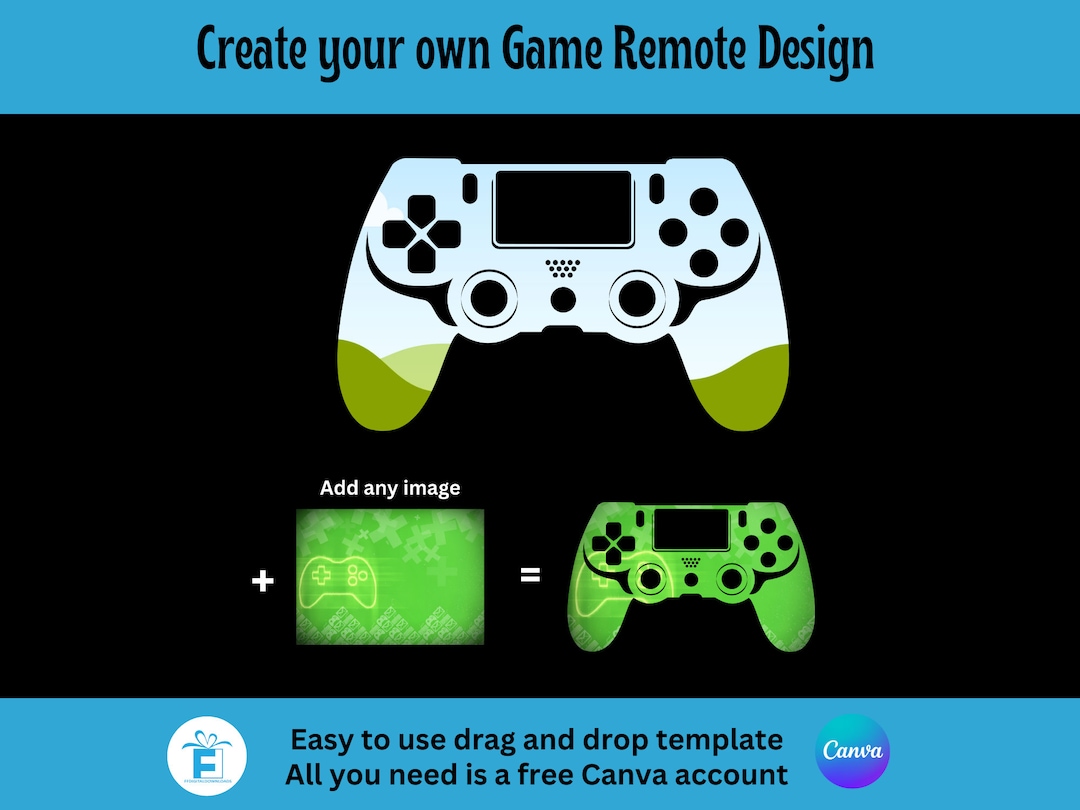 Game Remote Canva Frame Drag and Drop Editable Canva - Etsy