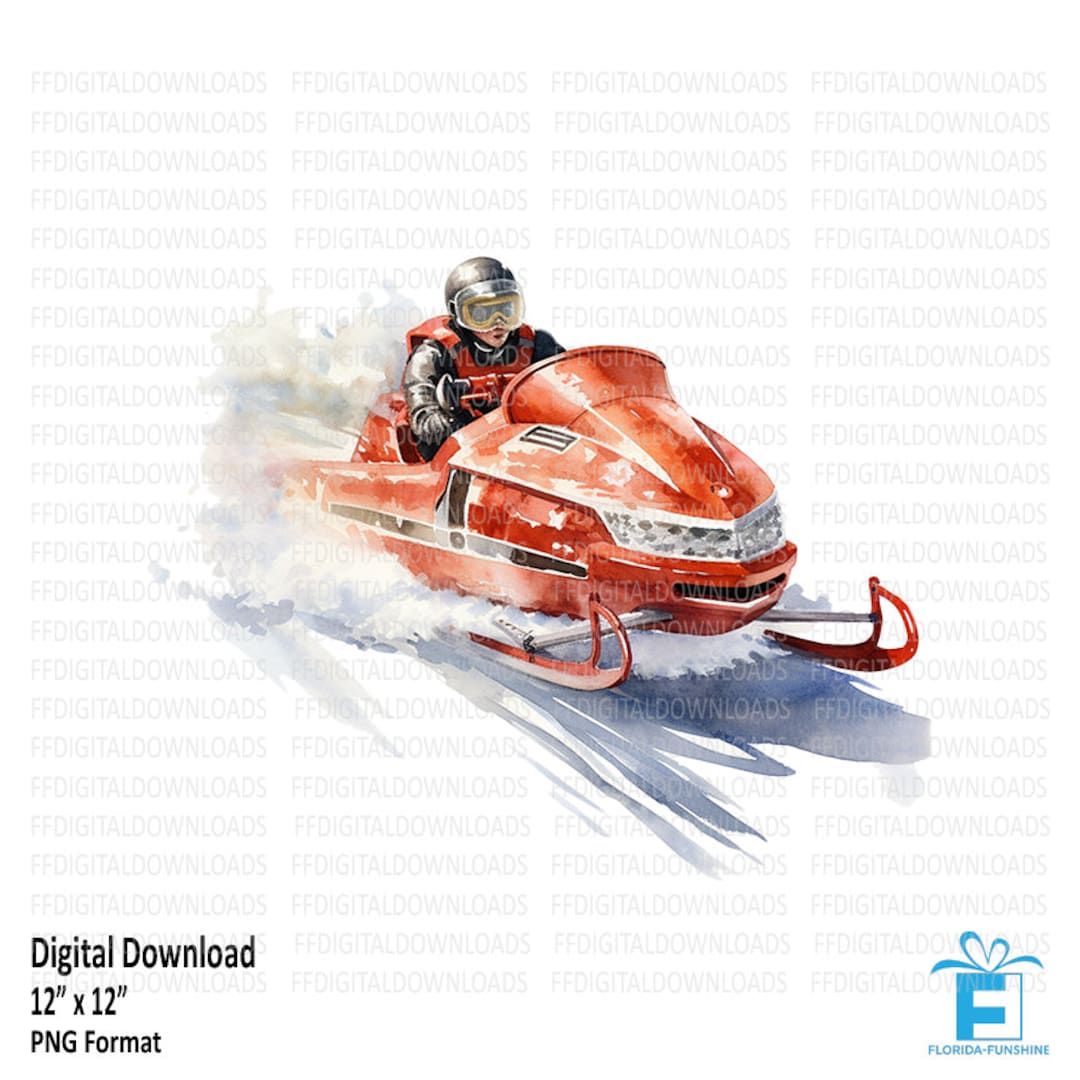 Snowmobile Clipart, Snowmobile PNG, Snowmobile Digital Clipart ...