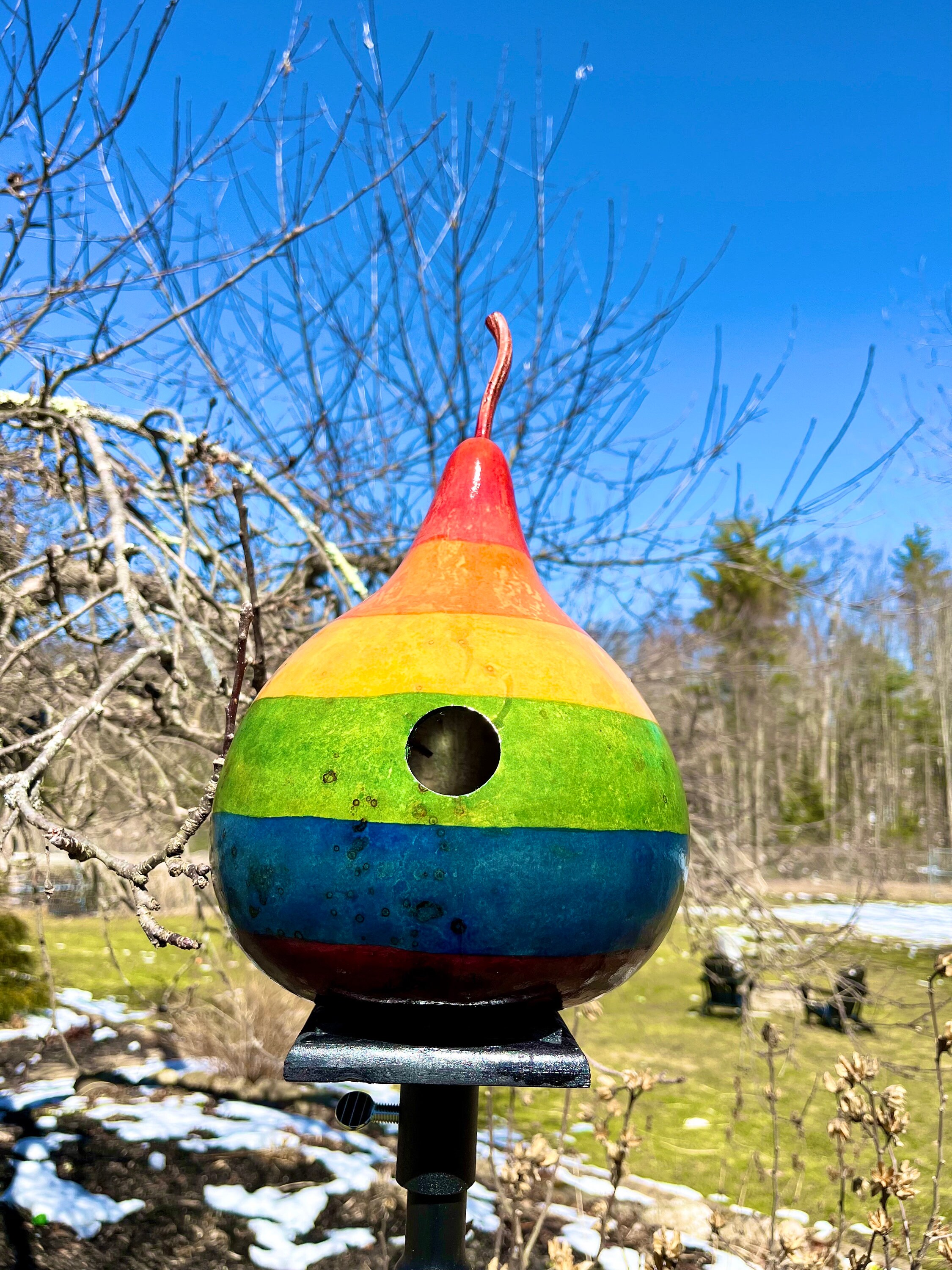 Pride Gourd Birdhouse ~ Post Mount - Etsy