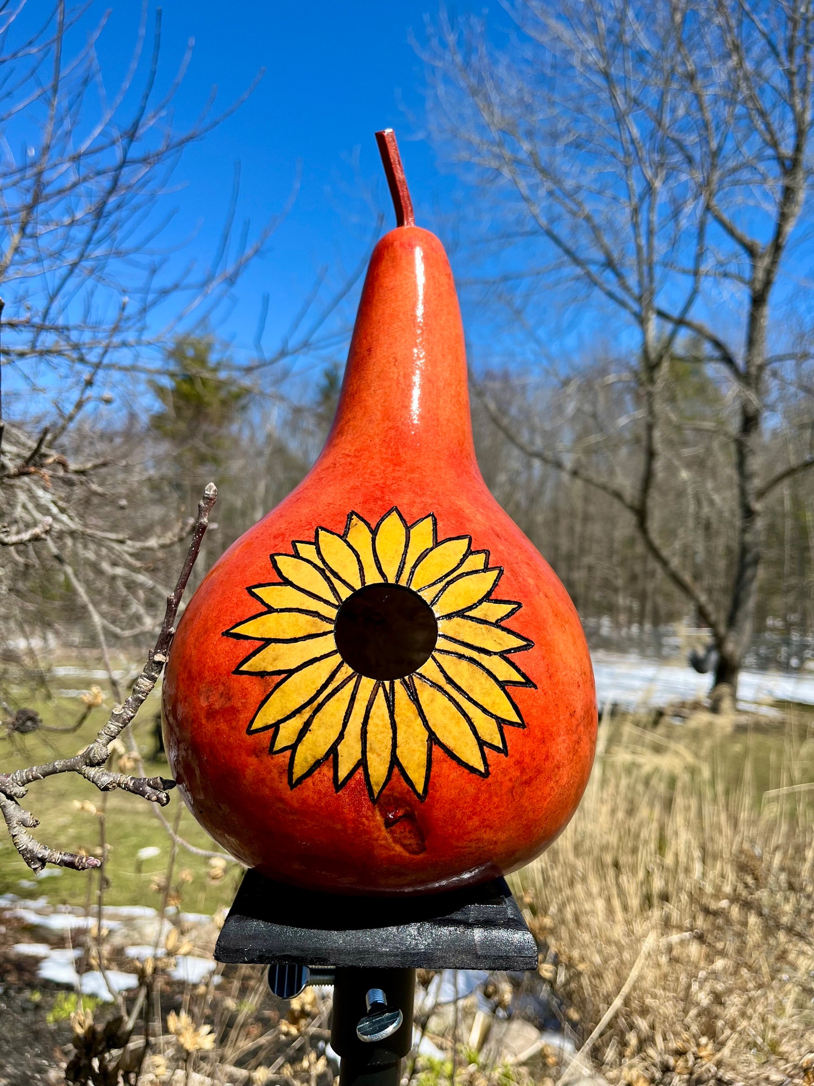 Spring Gourd Birdhouse Post Mount - Etsy