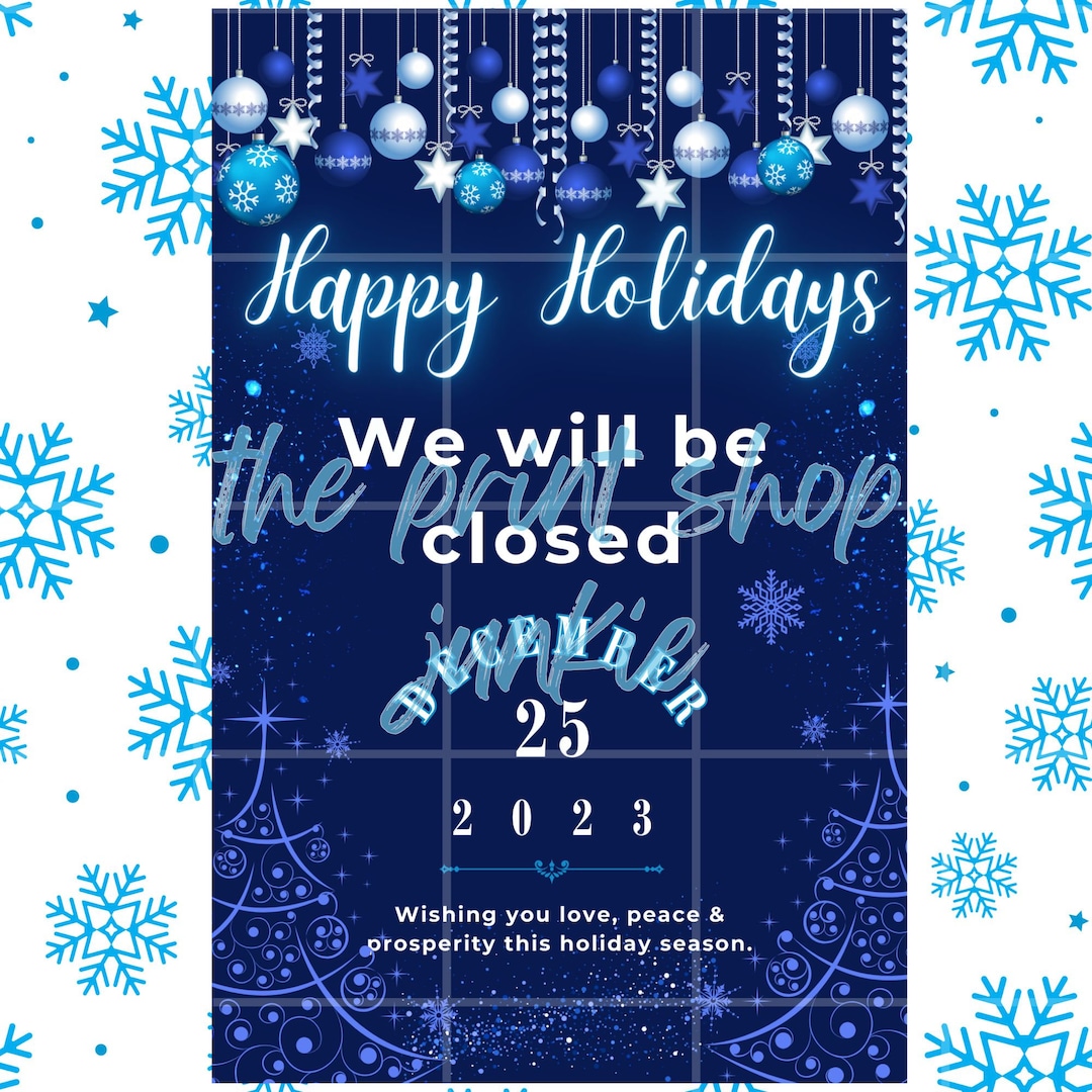Business Closed, Christmas Sign, Small Business, Hours of Operation ...