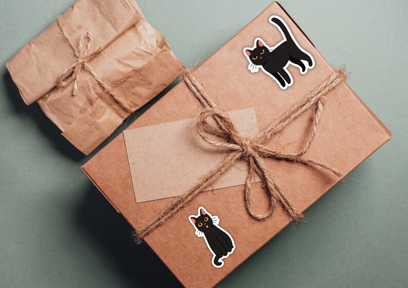 Black Cat Printable Stickers Bundle Designs, Digital Printable Stickers ...