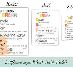 Kids Mindfulness Poster Teacher Classroom Mindfulness Artwork Digital ...