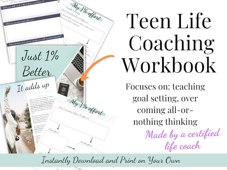 Teen Life Coaching Workbook: Goal Setting, Mindset (PDF Download) - Etsy