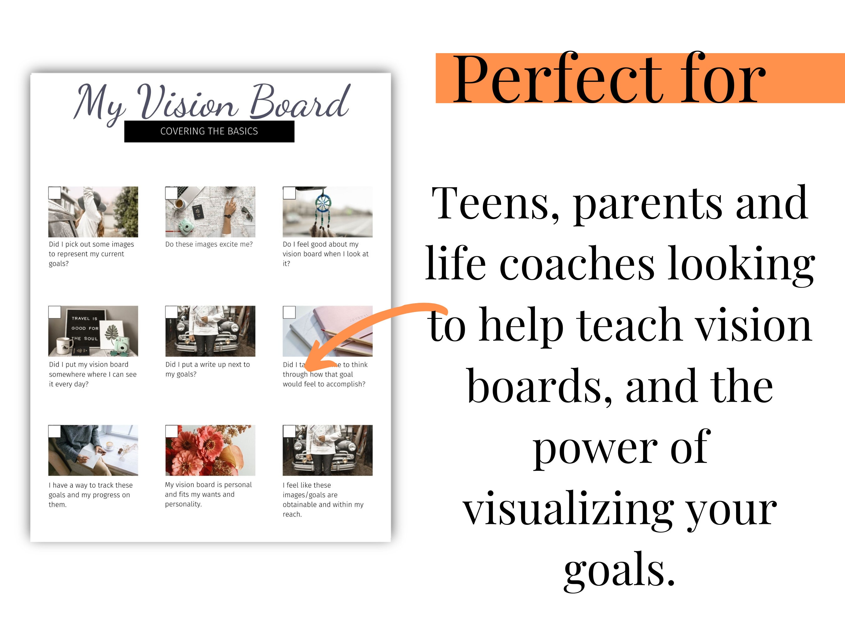 Vision Board Worksheets for Teens 5 Page Digital Download PDF Therapy ...