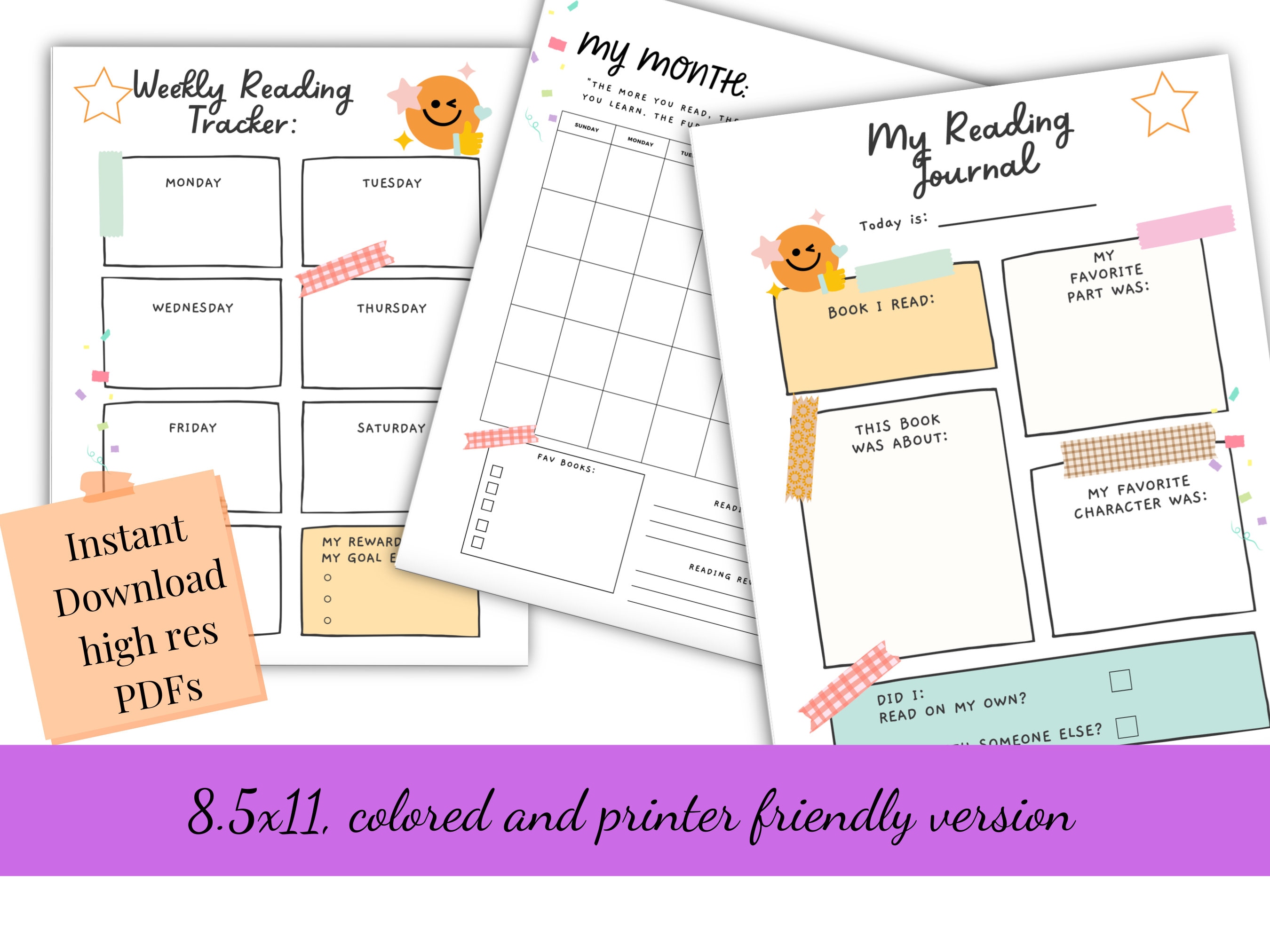 Reading Tracker for Kids Reading Journal Printable for Kids - Etsy ...