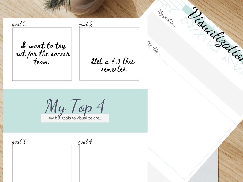 Vision Board Worksheets for Teens 5 Page Digital Download PDF Therapy ...