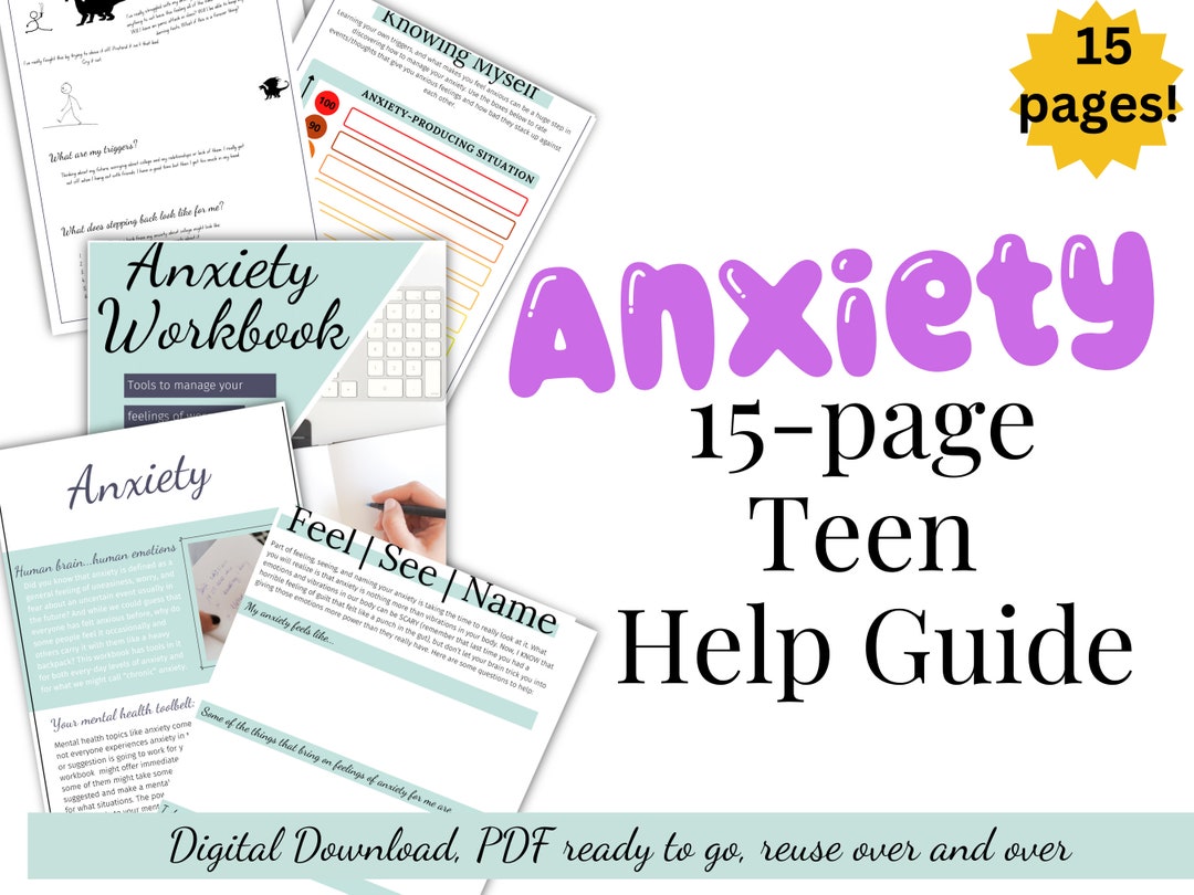 Mental Health Worksheets for Teens Anxiety Workbook for Teens Digital ...