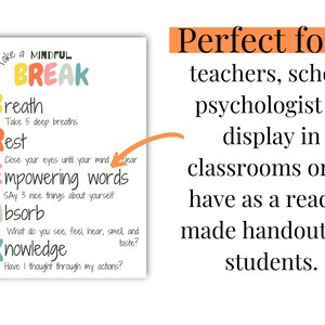 Kids Mindfulness Poster Teacher Classroom Mindfulness Artwork Digital ...