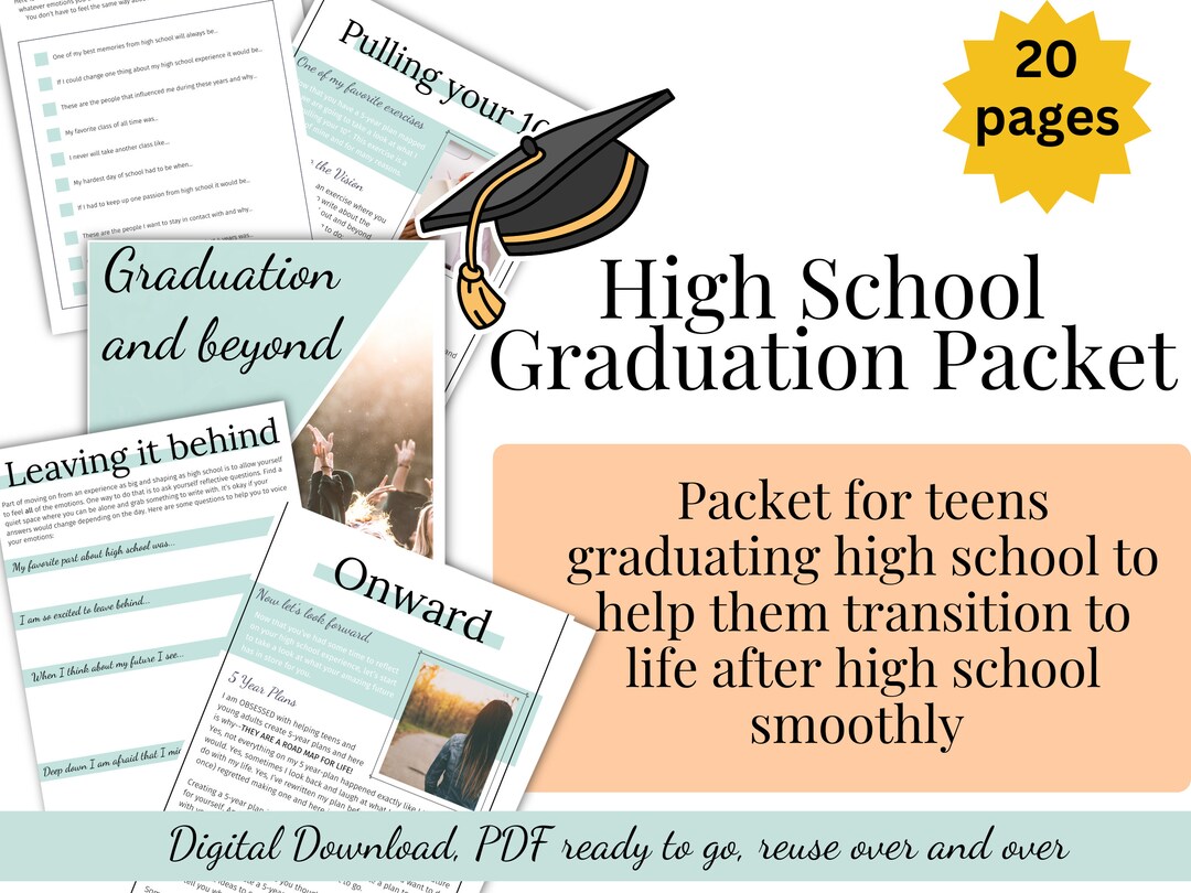 High School Graduation Packet: Teen Life Coaching Workbook (digital ...
