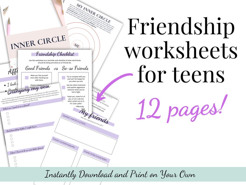 Friendship Skills Workbook for Teens: Life Coaching, Mental Health (PDF ...