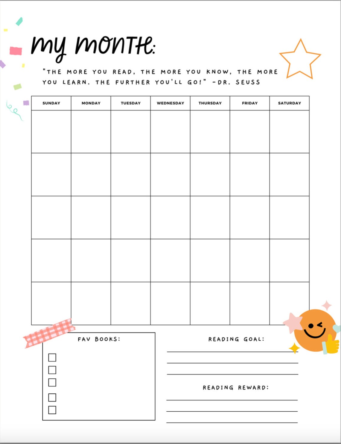 Kids Reading Tracker Printable Reading Journal Daily & Weekly Reading ...