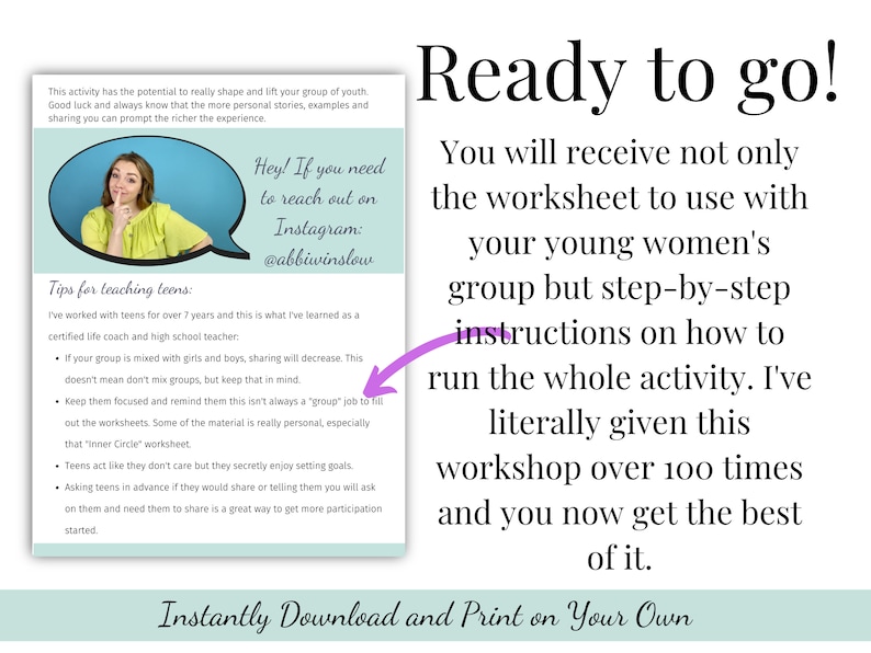 Teen Activity Packet Self Esteem Workshop Mental Health Resources PDF ...