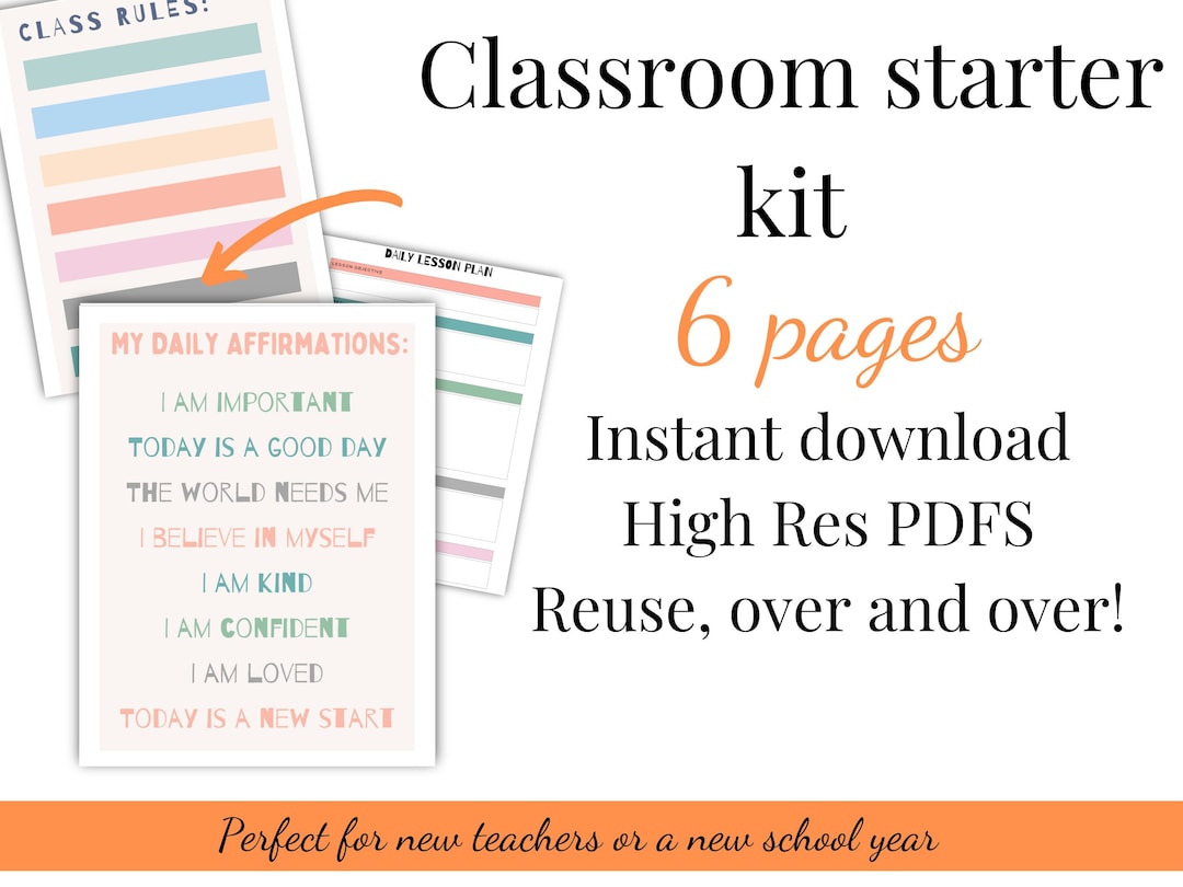 Classroom Poster Starter Kit: Teacher Worksheets & Decor (digital ...
