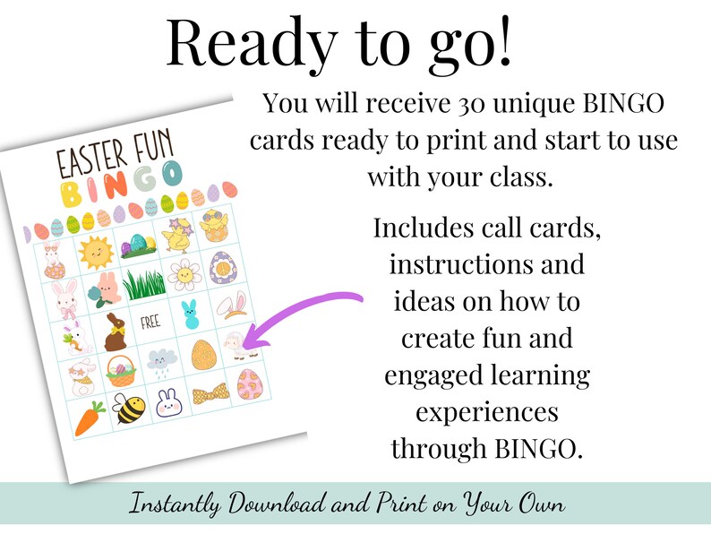 Oster BINGO Karten Printables Osterparty Spiel Oster Bingo Karten ...