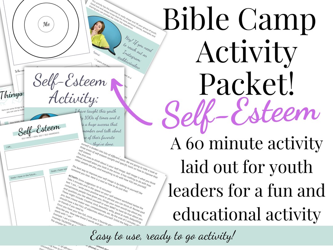 Bible Camp Self-esteem Activity Packet: Teen Youth Workshop (PDF ...