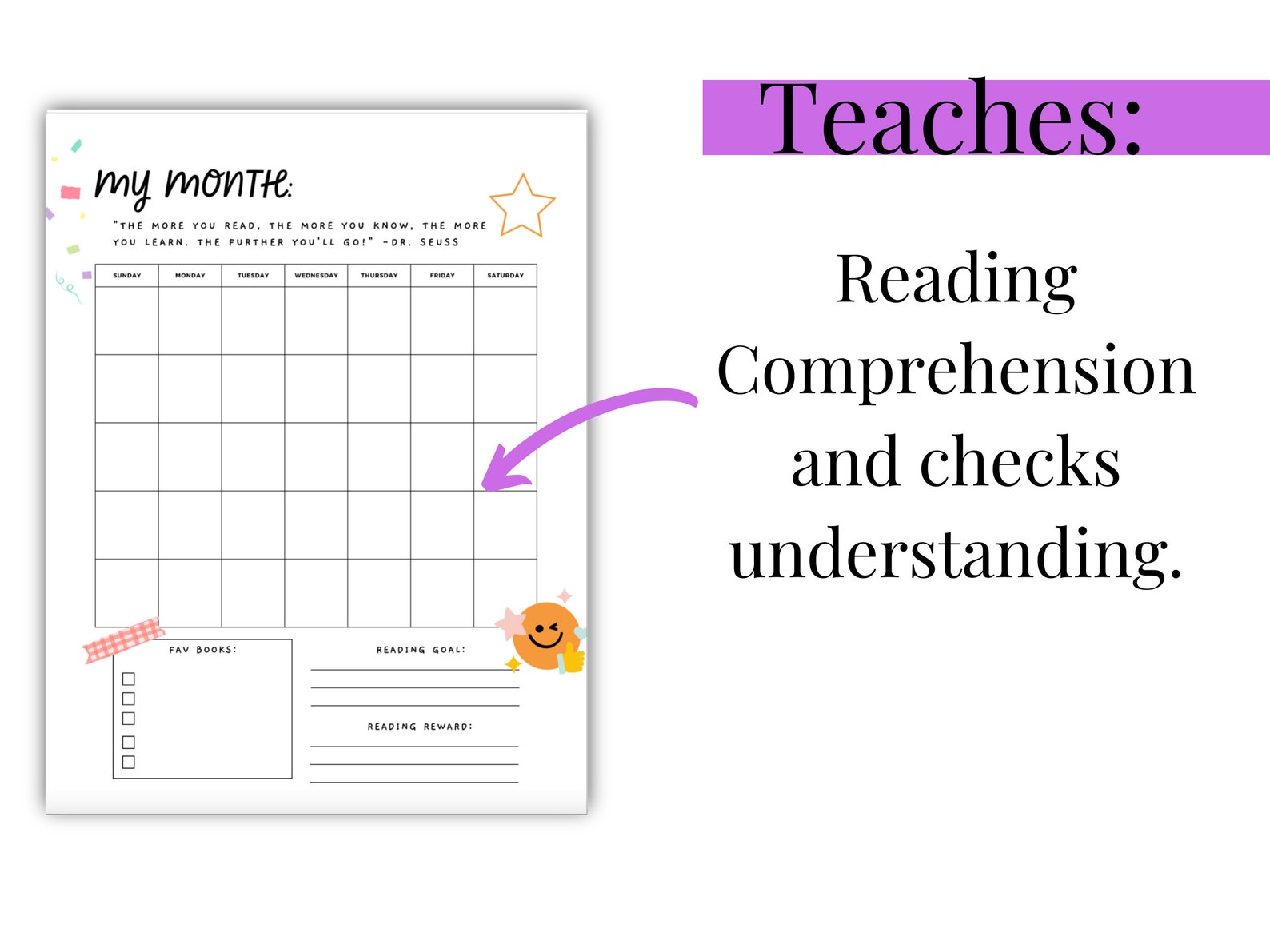 Kids Reading Journal Printable: Daily, Weekly, Monthly Tracker (digital ...