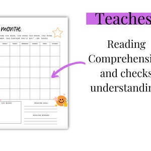 Kids Reading Journal Printable: Daily, Weekly, Monthly Tracker (digital ...