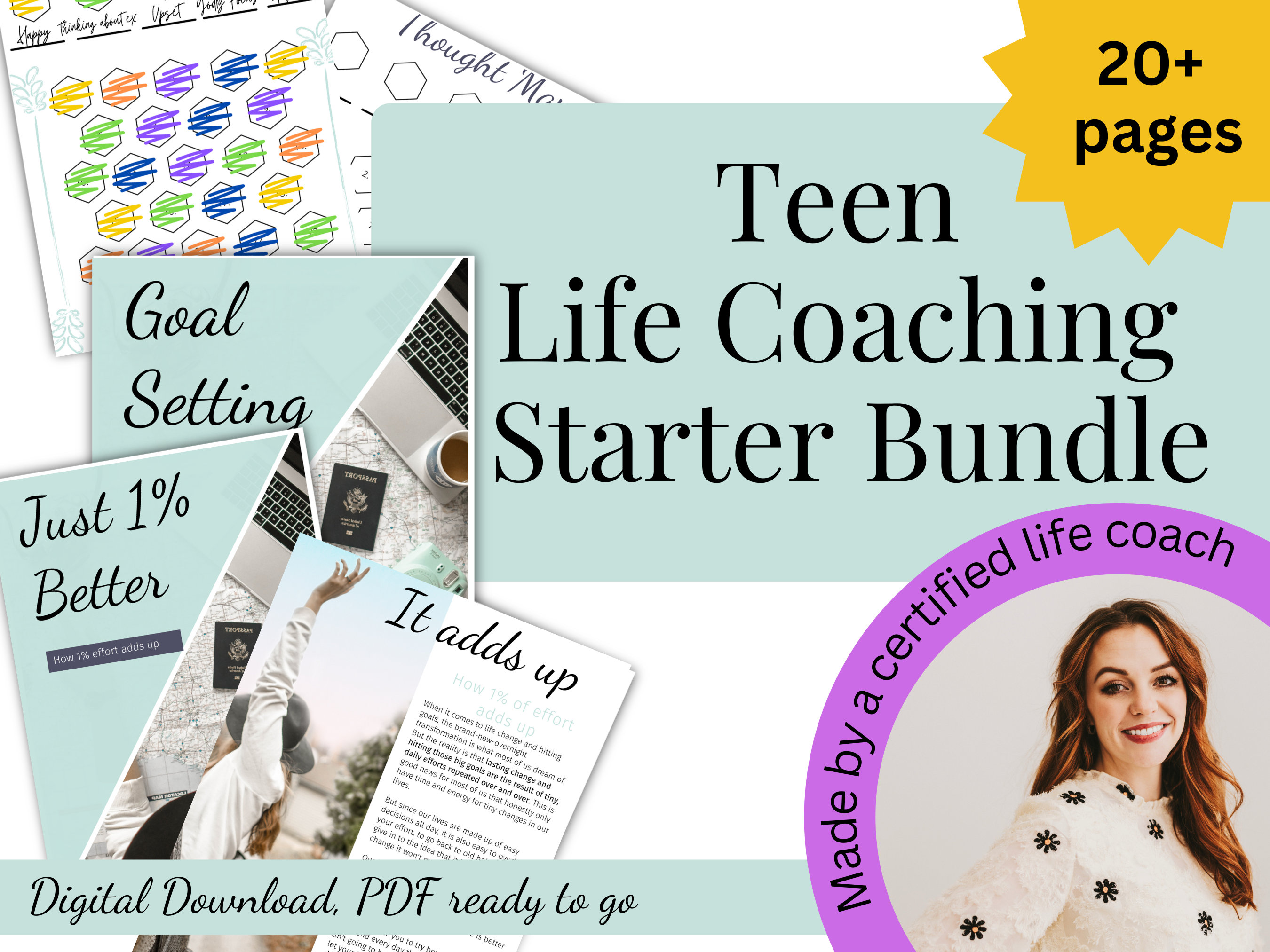 Teen Girl Mental Health Worksheet Bundle: Life Coaching Starter Kit ...