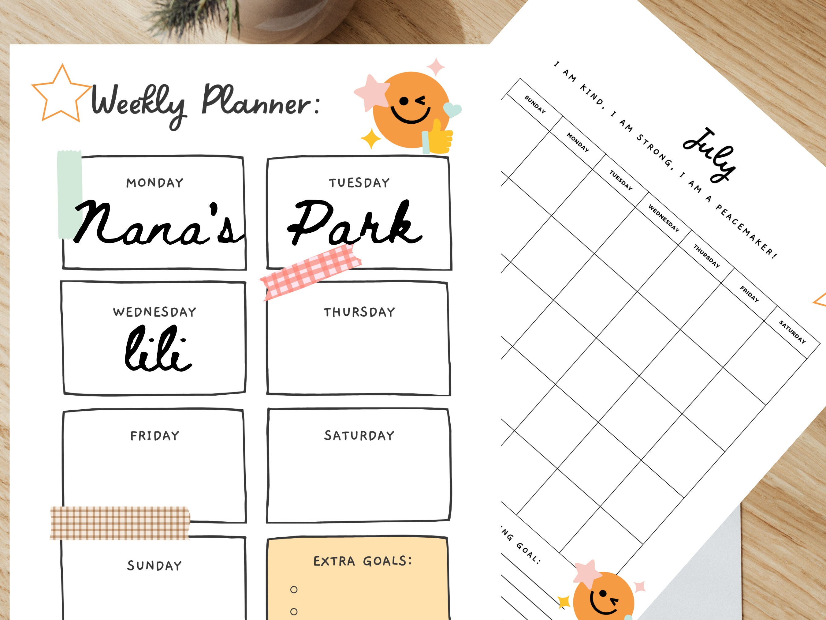 Kids Summer Planner Printable Weekly Monthly Daily Kids Planner Summer ...