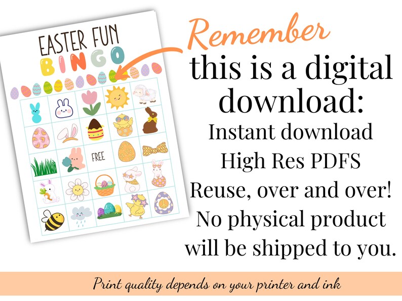 Oster BINGO Karten Printables Osterparty Spiel Oster Bingo Karten ...