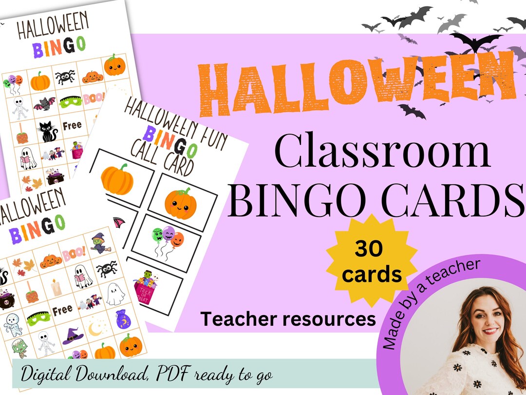 Halloween Bingo Cards: Classroom Party Game (PDF Printable) - Etsy