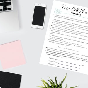 Teen Cell Phone Contract Template: Family Technology Rules (PDF) - Etsy