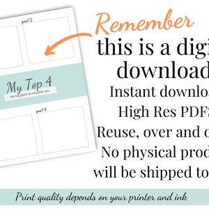 Vision Board Worksheets for Teens 5 Page Digital Download PDF Therapy ...