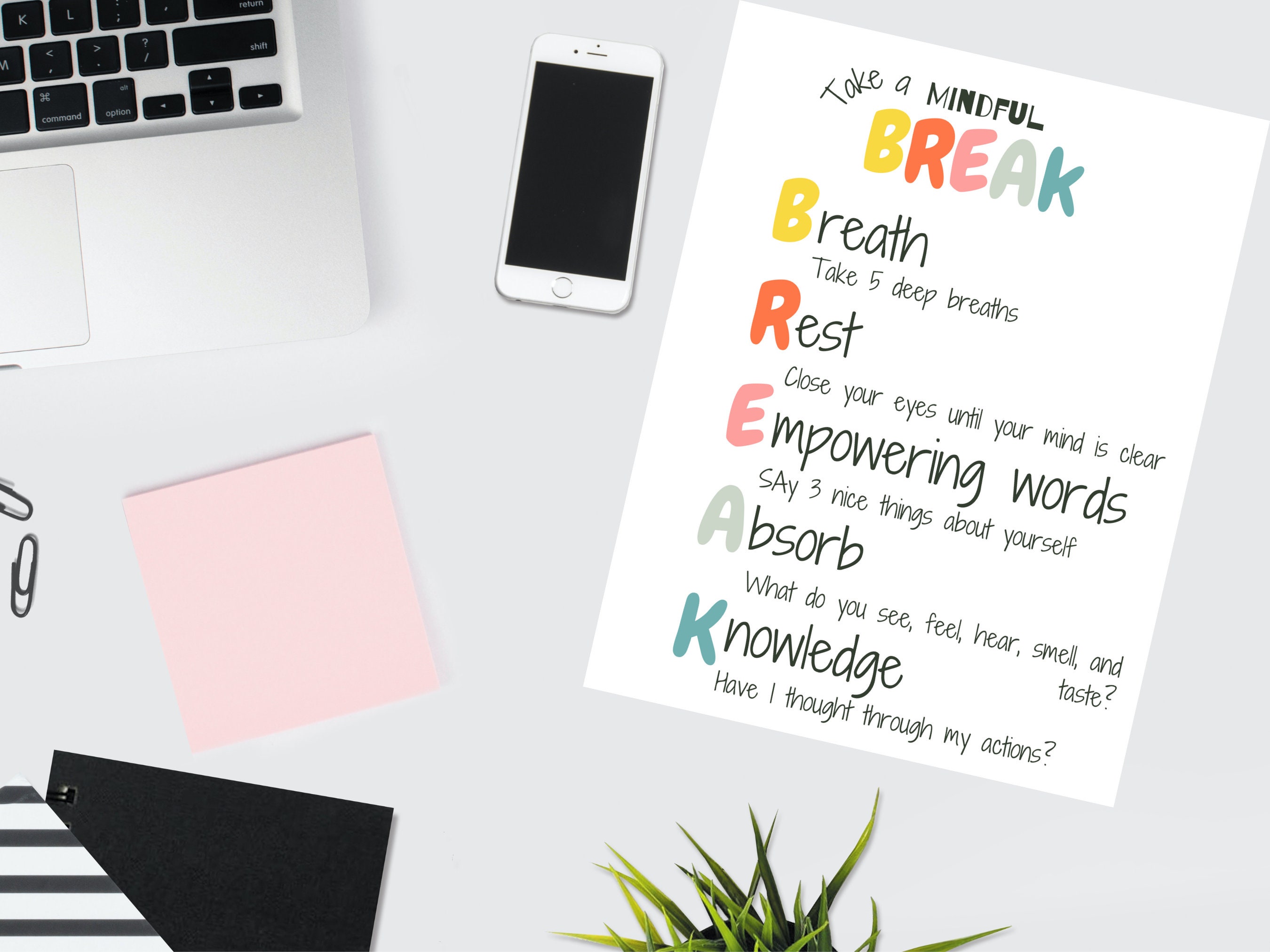 Kids Mindfulness Poster Teacher Classroom Mindfulness Artwork Digital ...