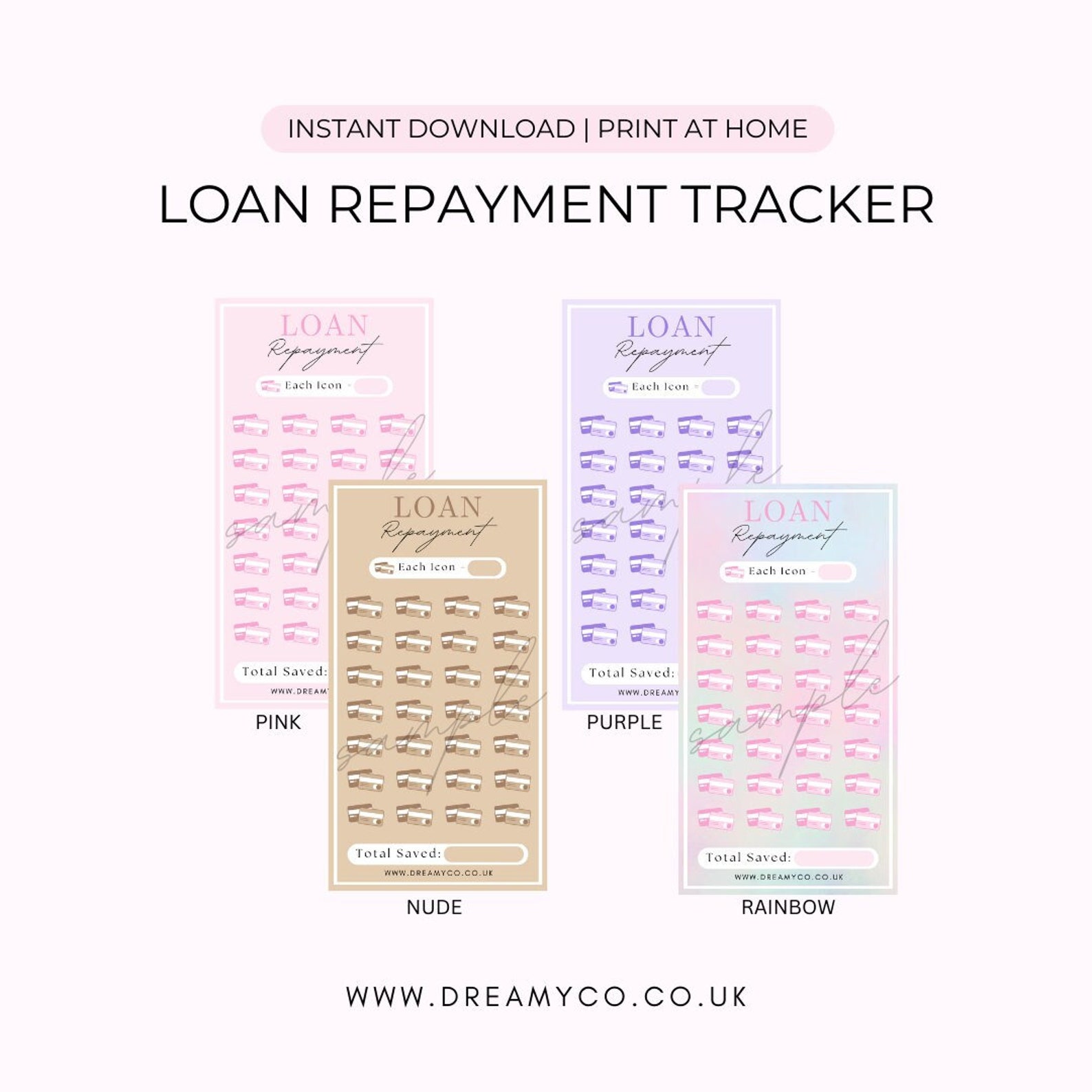 Loan Repayment Tracker | Digital Download - Print at Home | X4 Colours ...