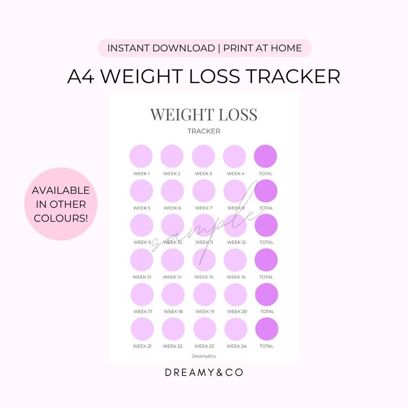 A4 Purple Weight Loss Tracker | Mounjaro & GLP-1 | Digital Download ...