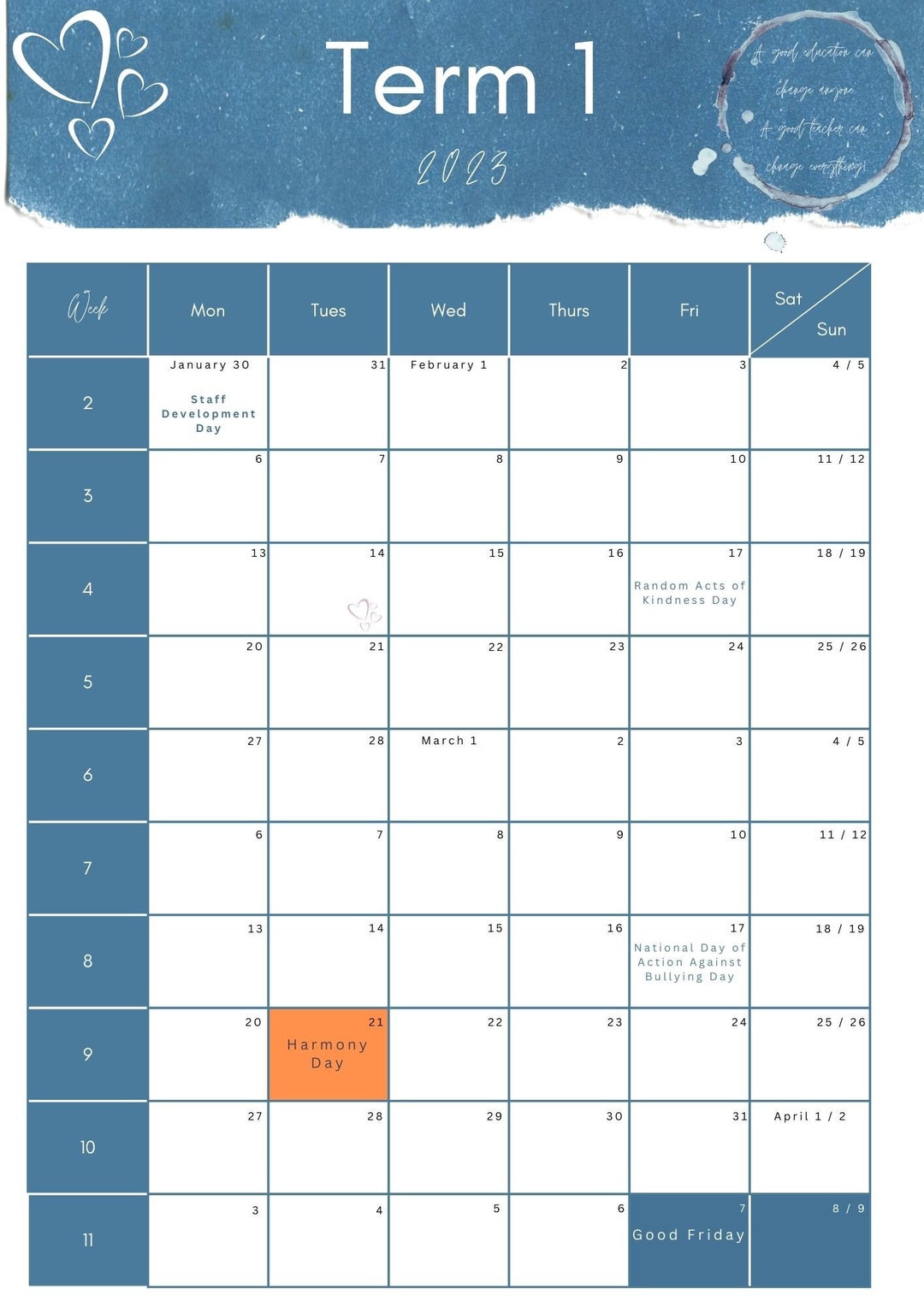 2023 NSW Term Calendar - Etsy