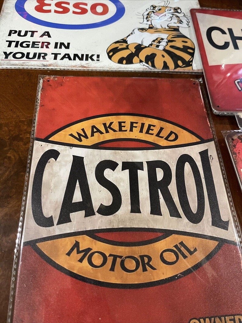 CASTROL Wakefield Sign Tin Castrol Motor Oil Sign Wall Decor Vintage ...