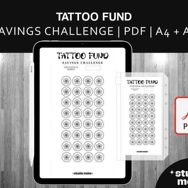 Tattoo Fund Savings Challenge - Etsy