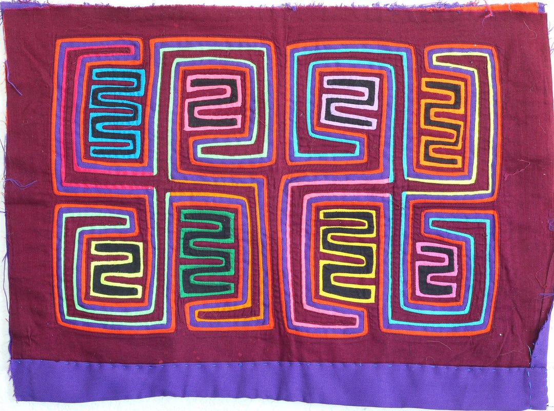 Handsawn Colombian Mola Abstract Design - Etsy