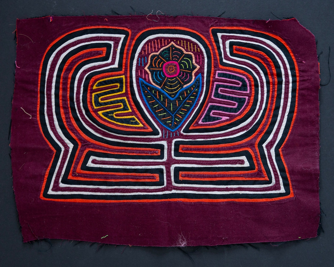 Handsawn Colombian Mola Abstract Flower Design - Etsy