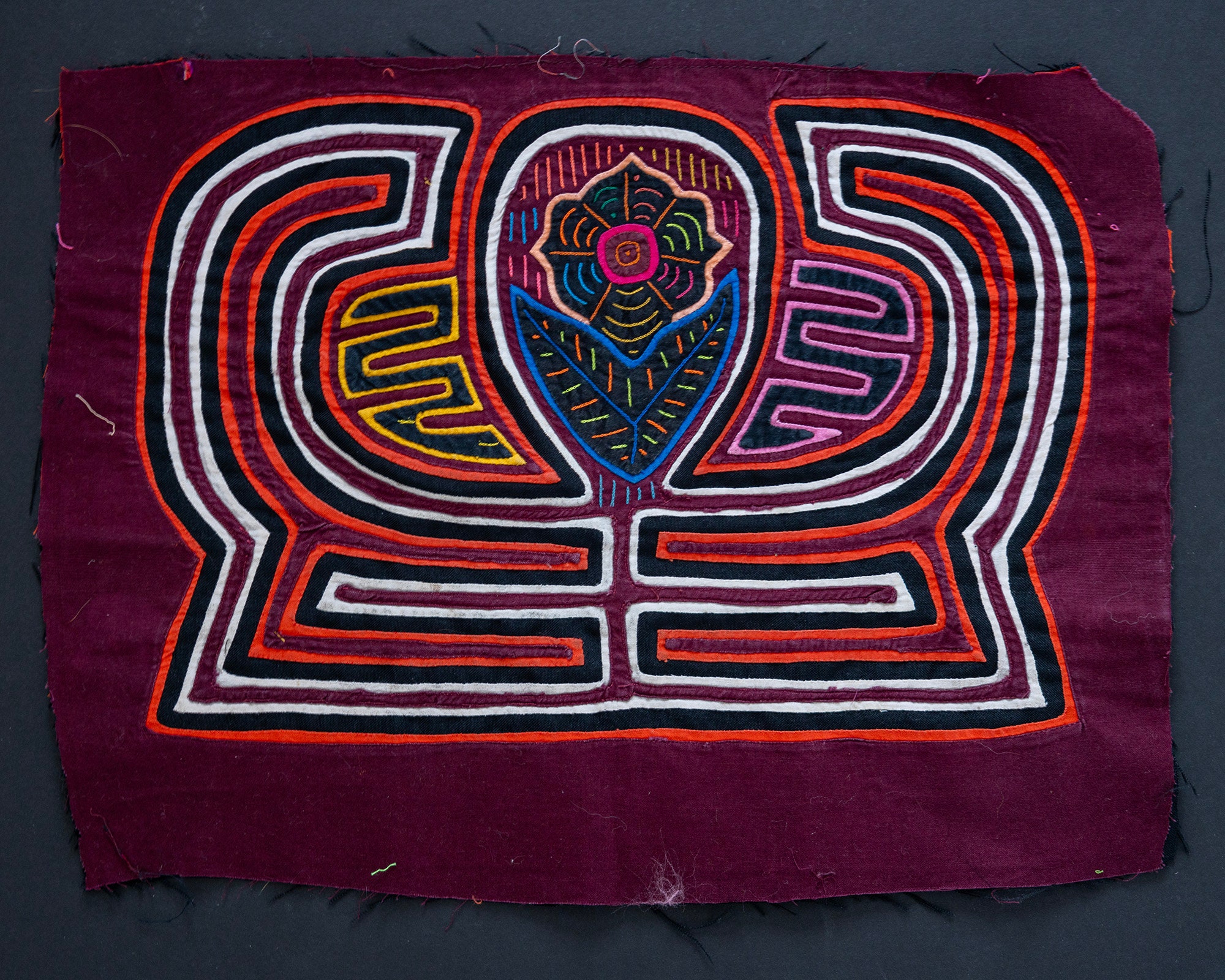 Handsawn Colombian Mola Abstract Flower Design - Etsy