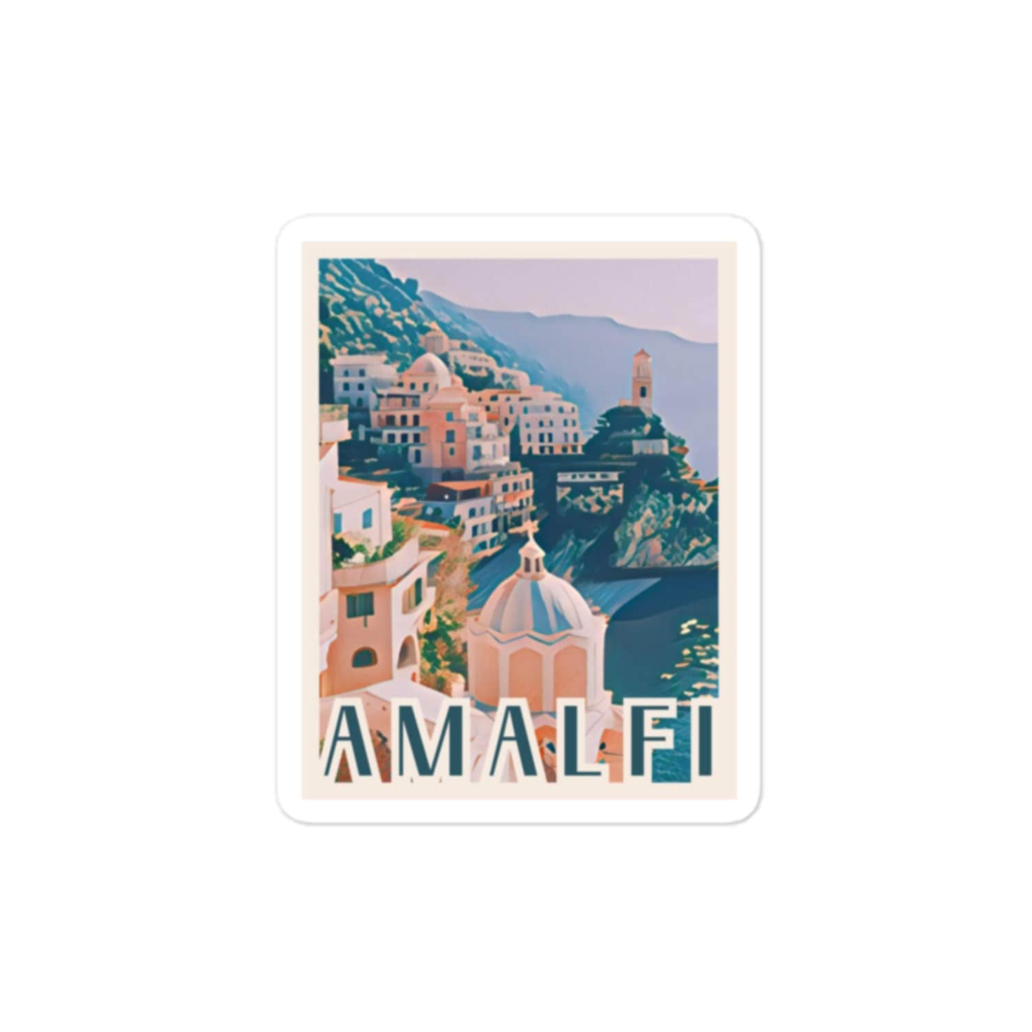 Amalfi Coast Italy Sticker, Vinyl Sticker, Bubble-free, Travel Sticker ...