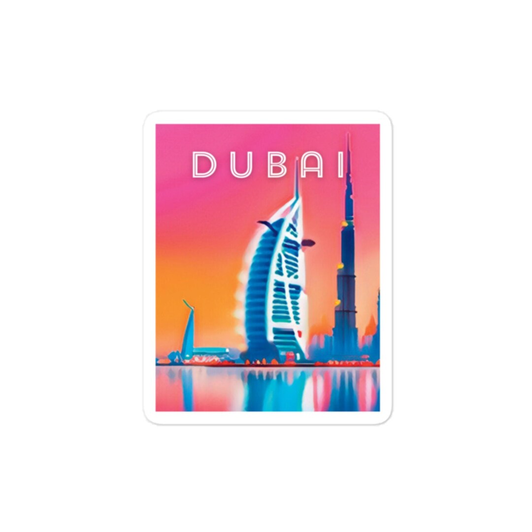 Dubai Sticker, Vinyl Sticker, Bubble-free, Travel Sticker, Water Bottle ...