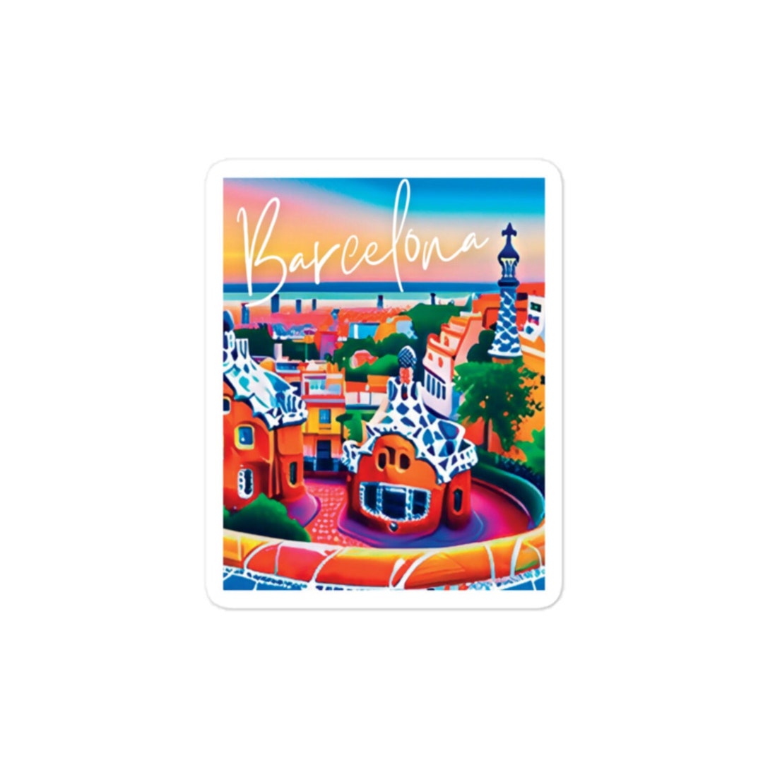Barcelona Sticker, Spain, Vinyl Sticker, Bubble-free, Travel Sticker ...
